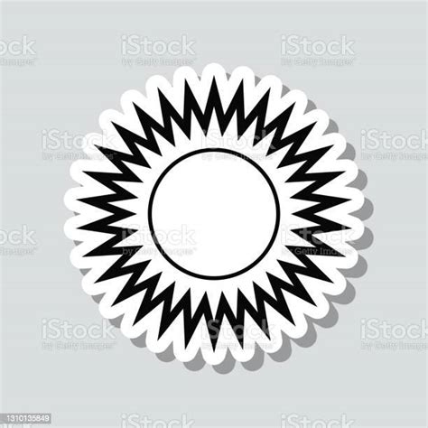 스타 버스트 태양 버스트 배지 회색 배경에 아이콘 스티커 3차원 형태에 대한 스톡 벡터 아트 및 기타 이미지 3차원 형태 개념 그림자 Istock