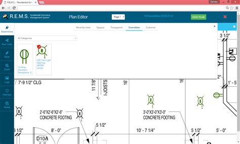 Visual Electrical Estimating Estimating With Rems Plan Editor