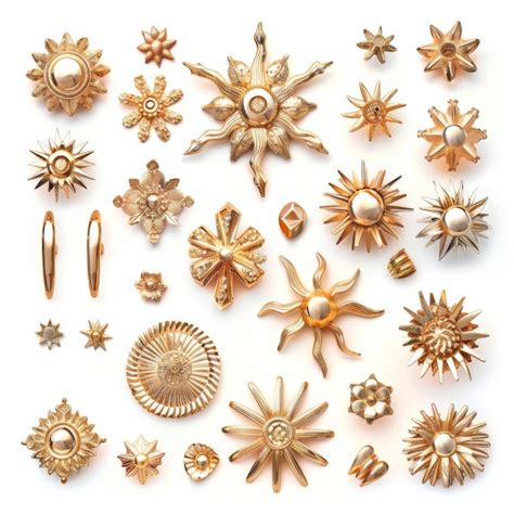 Gold Jewelry Set On White Background Premium Ai Generated Image