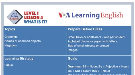 Let S Learn English Level 1 Lesson 4