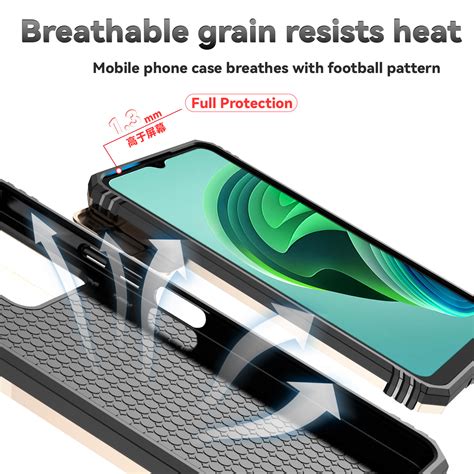 Generic Redmi 13C Case Heavy Duty Case With Ring Kickstand And Sliding Camera Cover For Xiaomi