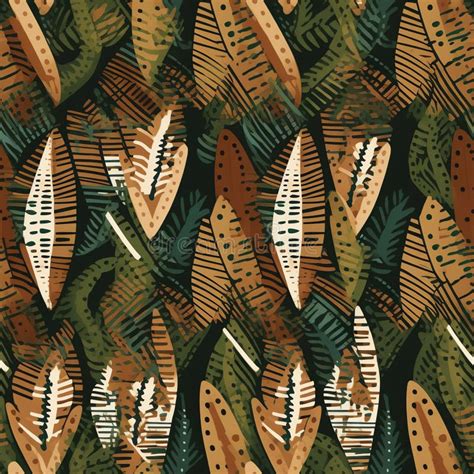Generative Ai Modern Silhouette Tropical Leaves Stock Illustration