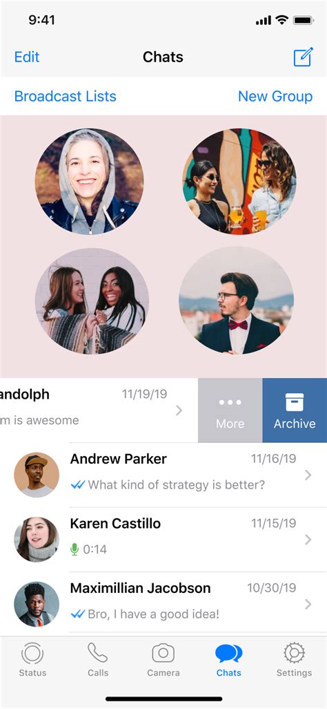 Whatsapp UI Redesigned Devpost