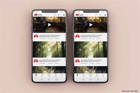 Premium PSD Youtube Mobile Interface Mockup Template