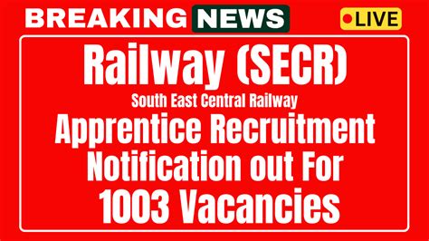 Railway Secr Apprentice Recruitment 2025 Apply For Various Trade