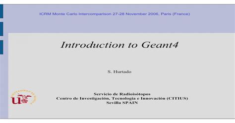 Pdf Introduction To Geant4what Is Geant4 • Geant4 Successor Of