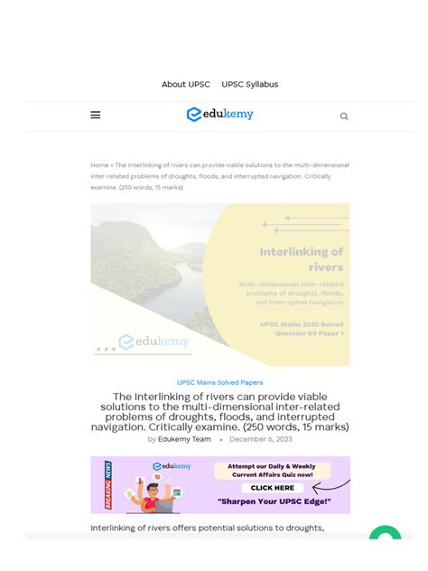 Edukemy Com Blog The Interlinking Of Rivers Can Provide Viable