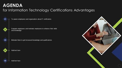 Agenda For Information Technology Certifications Advantages Template Pdf