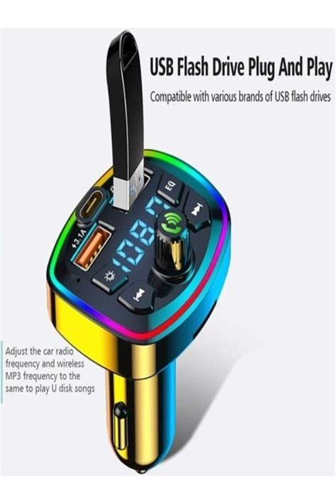 TEKNETSTORE Araç Bluetooth 5 0 Fm Transmitter Cihazı Araba Müzik Mp3