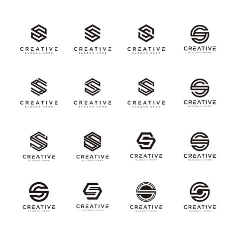 Set Of Initial Letter S Hexagon Logo Design Vector Masterbundles