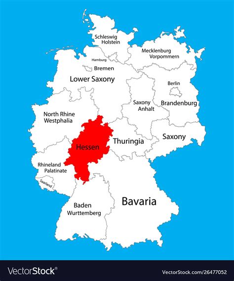 Hesse Hessen State Map Germany Province Silhouette