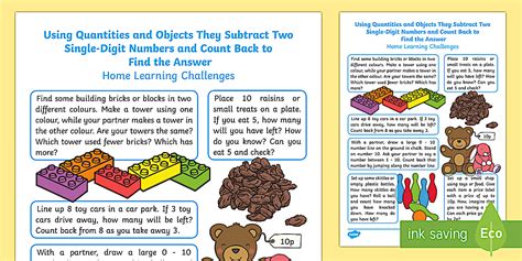 eyfs maths using quantities and objects they subtract two single digit