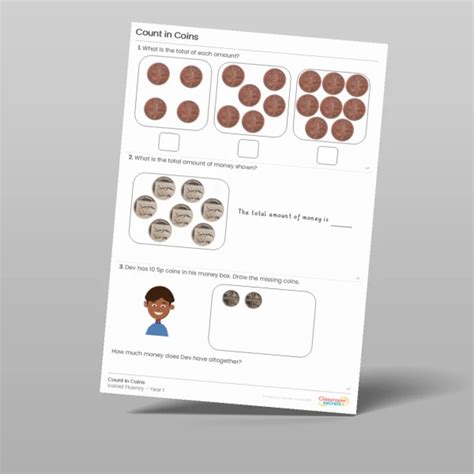 Year 2 Count The Coins Varied Fluency Resource Classroom Secrets