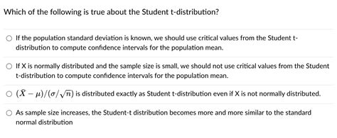 Solved Which of the following is true about the Student | Chegg.com