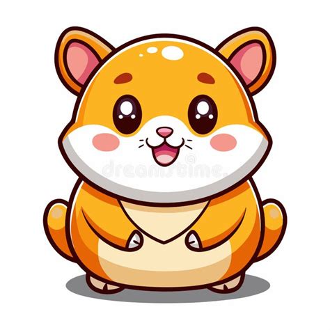 Cute Orange Hamster Cartoon Stock Vector Illustration Of Front