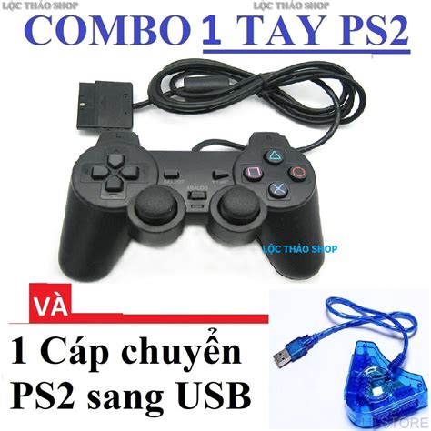 Mua Combo 1 Tay Game Ps2 Kèm 1 Cáp Chuyển đổi Cho Tay Cầm Máy Ps2 Sang Usb Dùng Trên Máy Tính