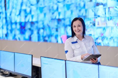Premium Photo Female Security Operator Working In A Data System