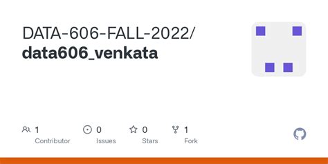 Github Data 606 Fall 2022data606venkata