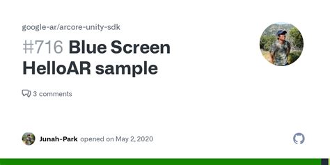 Blue Screen HelloAR Sample Issue Google Ar Arcore Unity Sdk GitHub