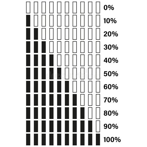 Progress Bar Icon Percent Chart Vector Black Percentage Indicator
