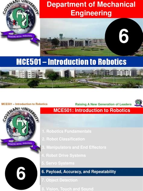 mce501 lecture 6 introduction to robotics payliad accuracy and