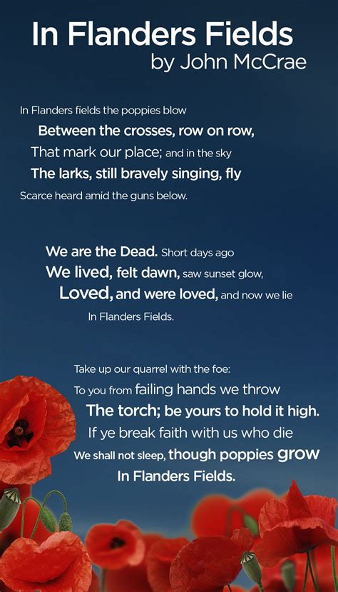 The Famous Remembrance Day Poem In Flanders Fields By John Mccrae