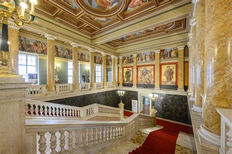 Staircase In The Hungarian National Museum In Budapest Hungary