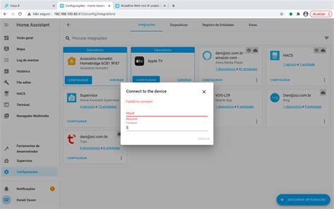 broadlink rm4 mini ip unable to connect configuration home