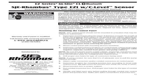 Pdf Installation Instructions And Operation Troubleshooting Manual