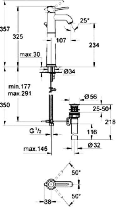 Смеситель Grohe BauClassic 32868000 для раковины, свободностоящий ...