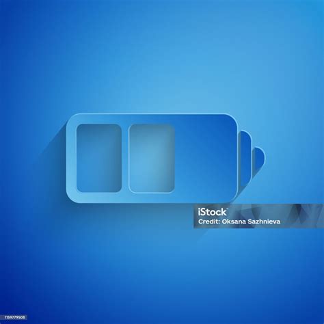 종이 절단 배터리 충전 수준 표시기 아이콘 파란색 배경에 격리 종이 아트 스타일입니다 벡터 일러스트레이션 0명에 대한 스톡 벡터 아트 및 기타 이미지 Istock