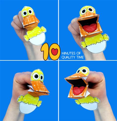 Chick Finger Puppet Printable 10 Minutes Of Quality Time