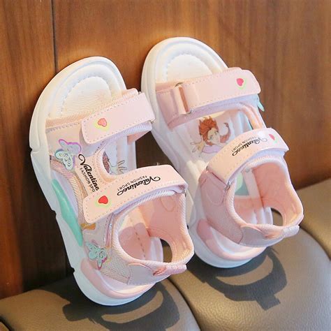 공주 샌들 여자 아이 여름 귀여운 핑크 컬러 경량 어린이 샌들 유아 아기 미끄럼 방지 샌들 신발 21 32 Aliexpress
