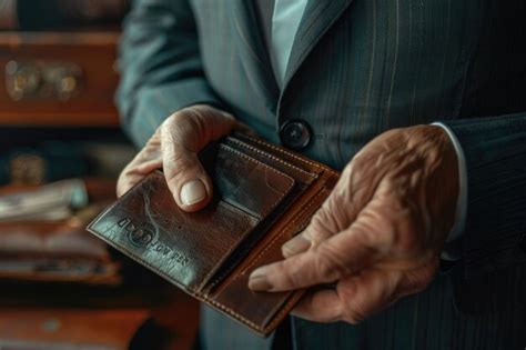 Businessman Checking Wallet Premium Ai Generated Image