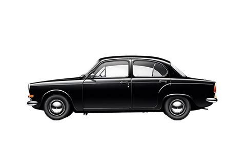 Sleek Black Classic Car Side Profile Elegant Vintage Automobile