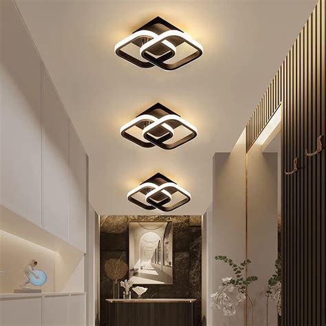 Adisun Lámpara De Techo Led Con Sensor De Movimiento Montaje Negro De