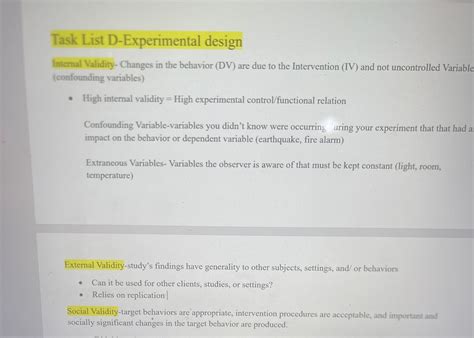 Bcba Exam Task List D Experimental Design Cheat Sheet Etsy