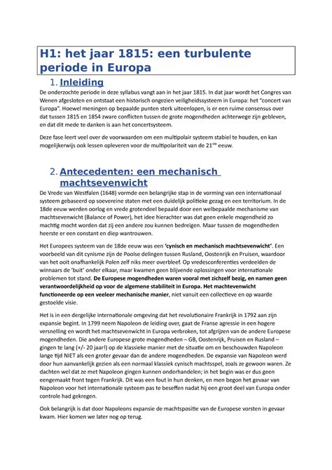 h1 tot en met h4 samenvatting geschiedenis van de wereldpolitiek