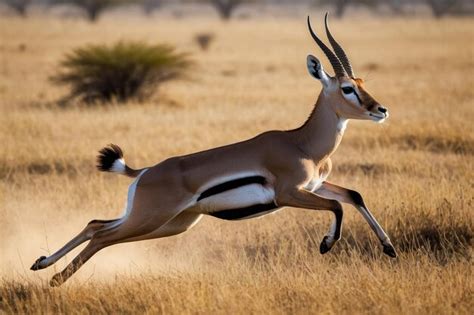 Graceful Impala In Midstride On Savanna Premium AI Generated Image