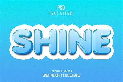 Premium Psd Shine Editable 3d Text Effect