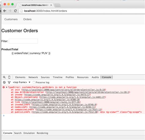 Javascript Typeerror Customerfactorygetorders Is Not A Function