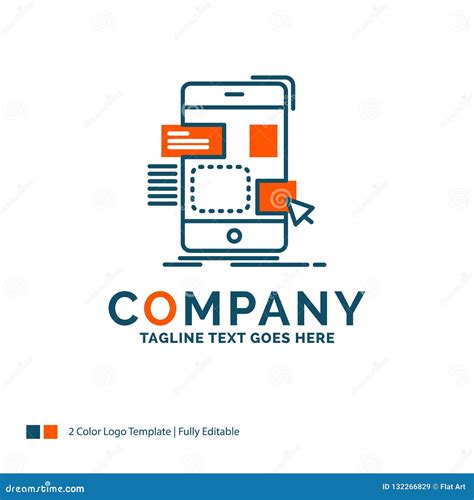 Drag Mobile Design Ui Ux Logo Design Blue And Orange Brand Stock Vector Illustration Of