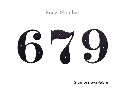 4 Set Of Vintage Solid Brass Number Letters Dark Classic Style Brass