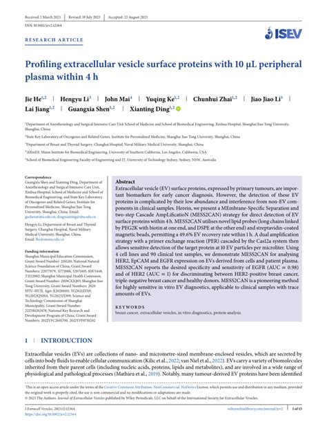PDF Profiling extracellular vesicle surface proteins with 10 µL