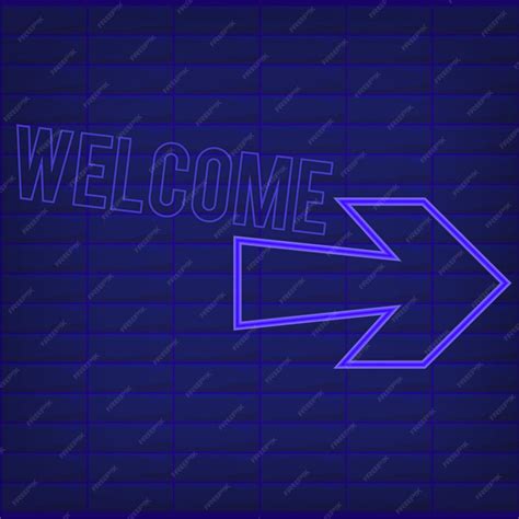 Niebieska Strzałka Kierunek Lub Wskaźnik Prosta Ikona Pomarańczowy Neonowy Styl Na Tle ściany