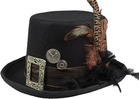 Boland 54501 Hut Plumepunk Mit Zahnrädern Schwarz Steampunk