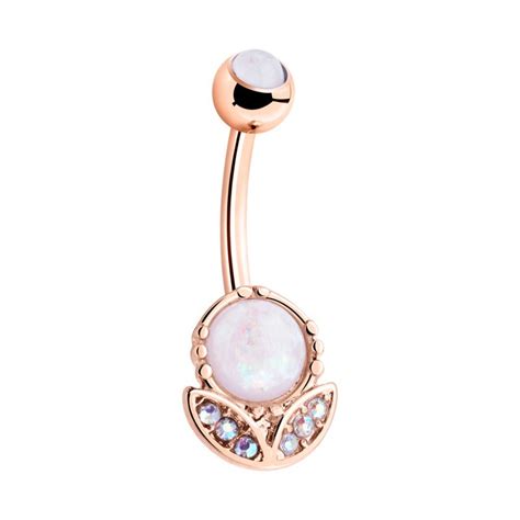 Bauchnabelpiercing Chirurgenstahl rosegold glänzend mit