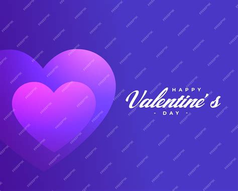 해피 발렌타인 데이 보라색 배경 사랑스러운 마음 무료 벡터