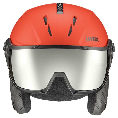 Uvex Instinct Visor Fierce Red Black Matt Silver Mirror Ski Helmets