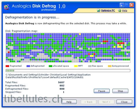 Auslogics Disk Defrag Libellules Ch